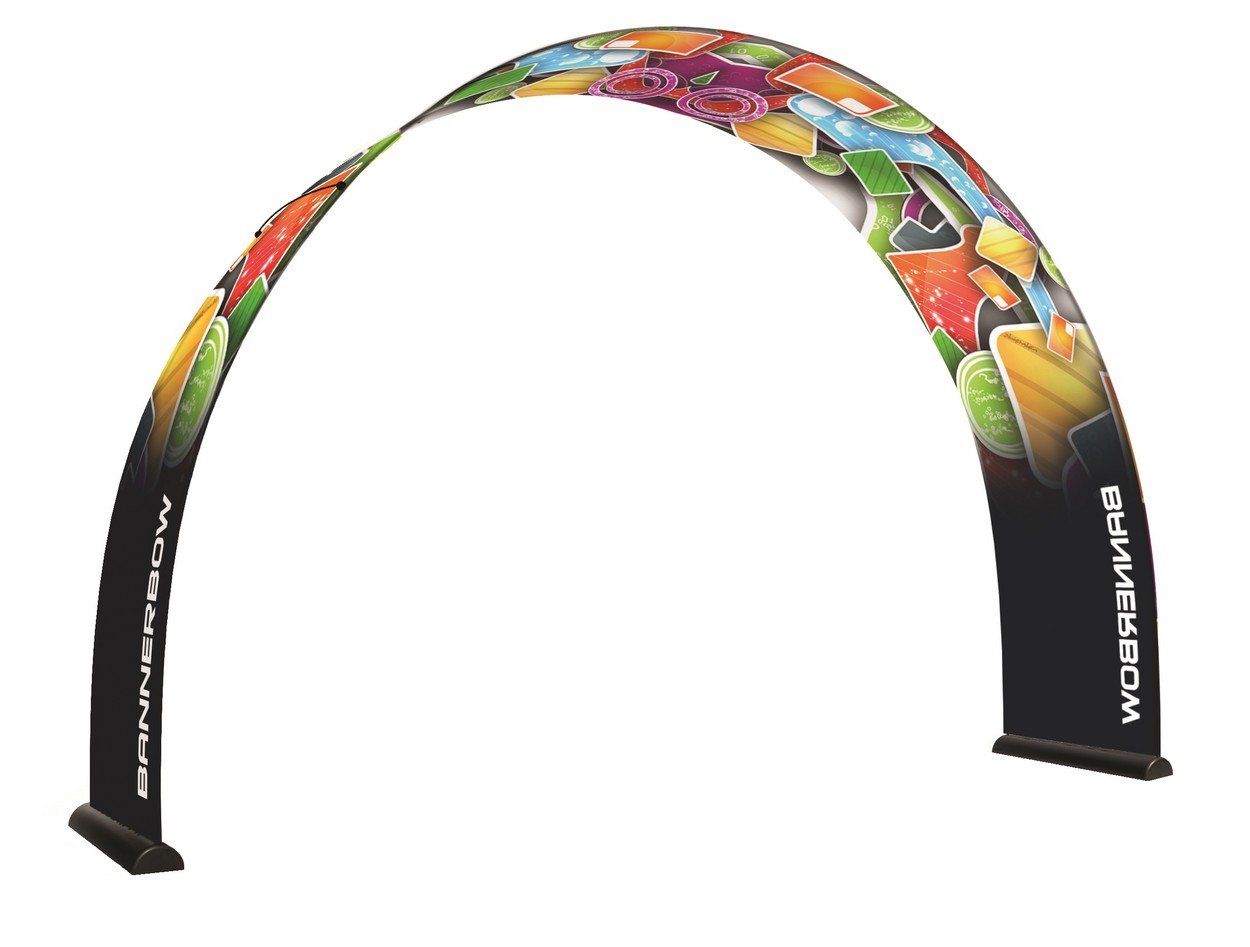 Bannerbow, Bannerdisplay in Bogenform, 245 cm hoch