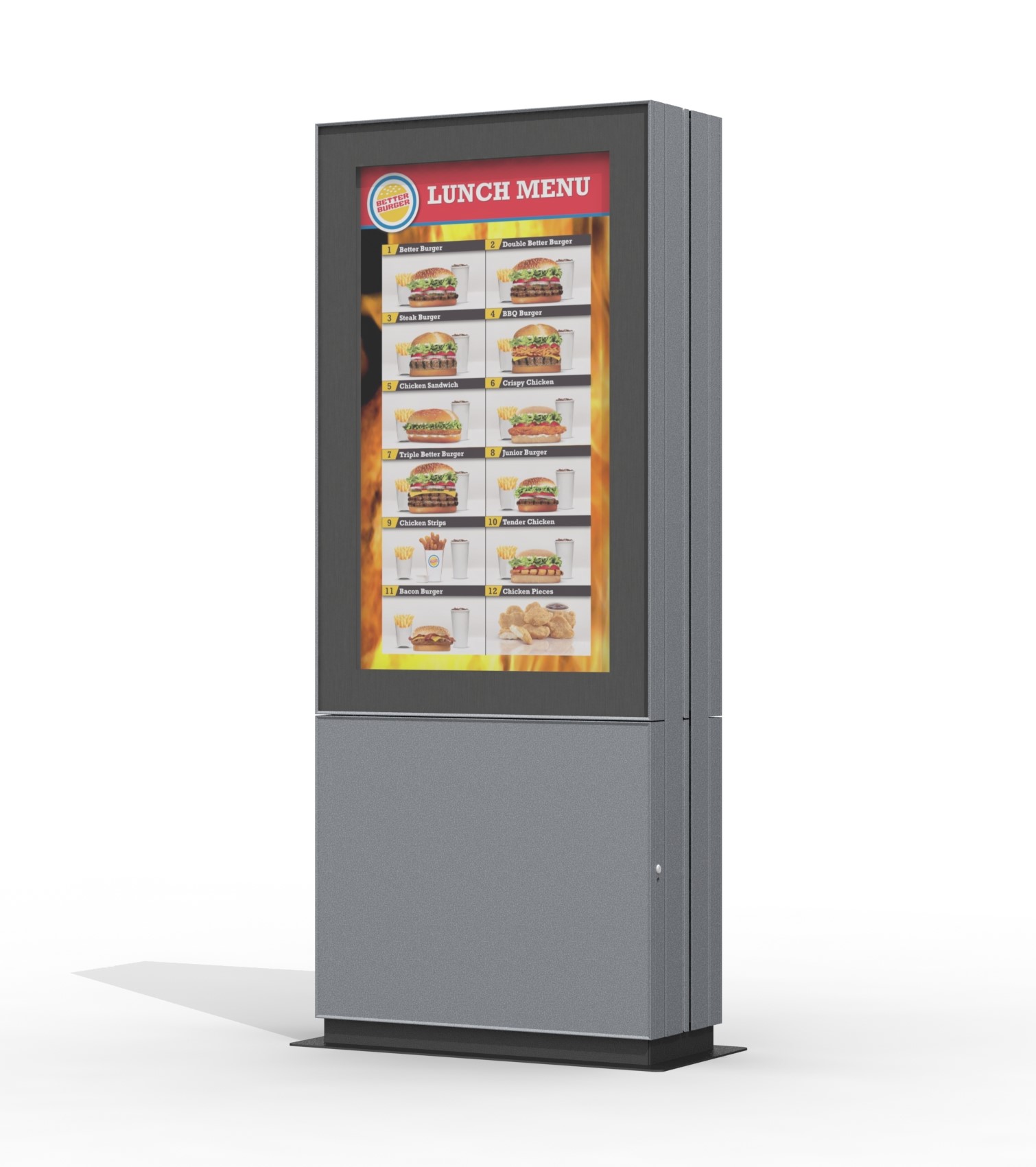 Outdoor Stele / Digital Signage Lösung mit 42" - 75" High-Brightness ...